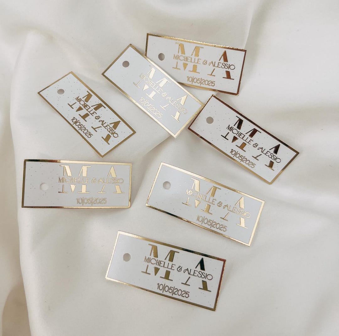 Personalized Labels for Guest Gifts With Metallic Finishing in Gold or ...