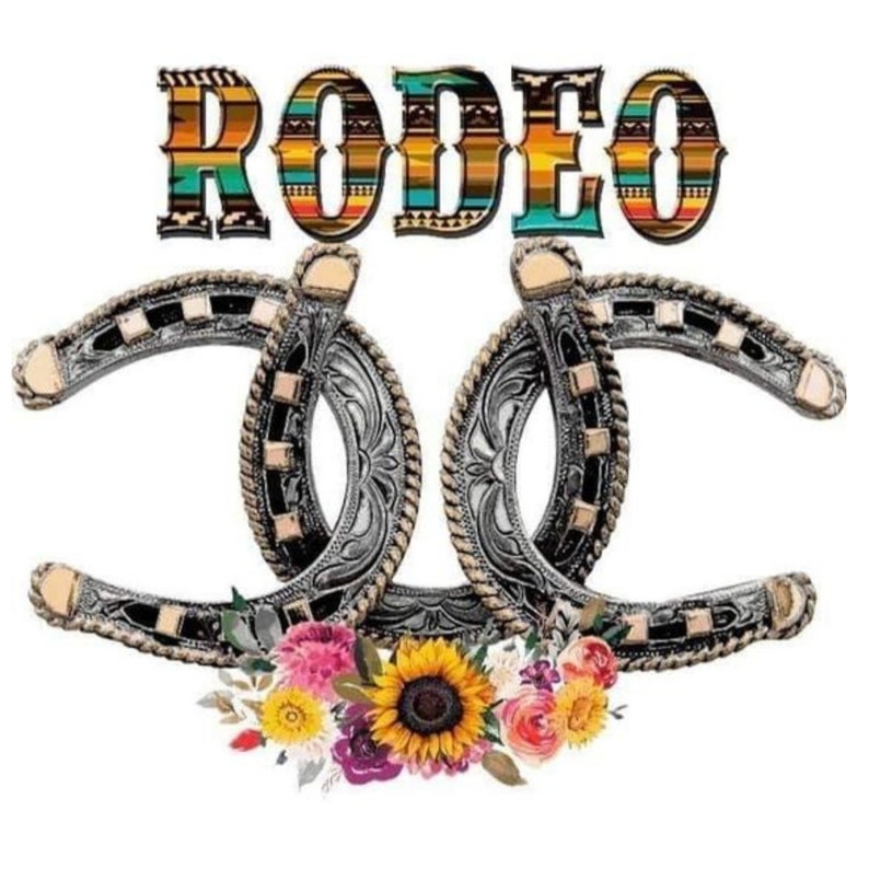 Rodeo Horseshoe Flowers Sunflower Ready to Press Sublimation - Etsy