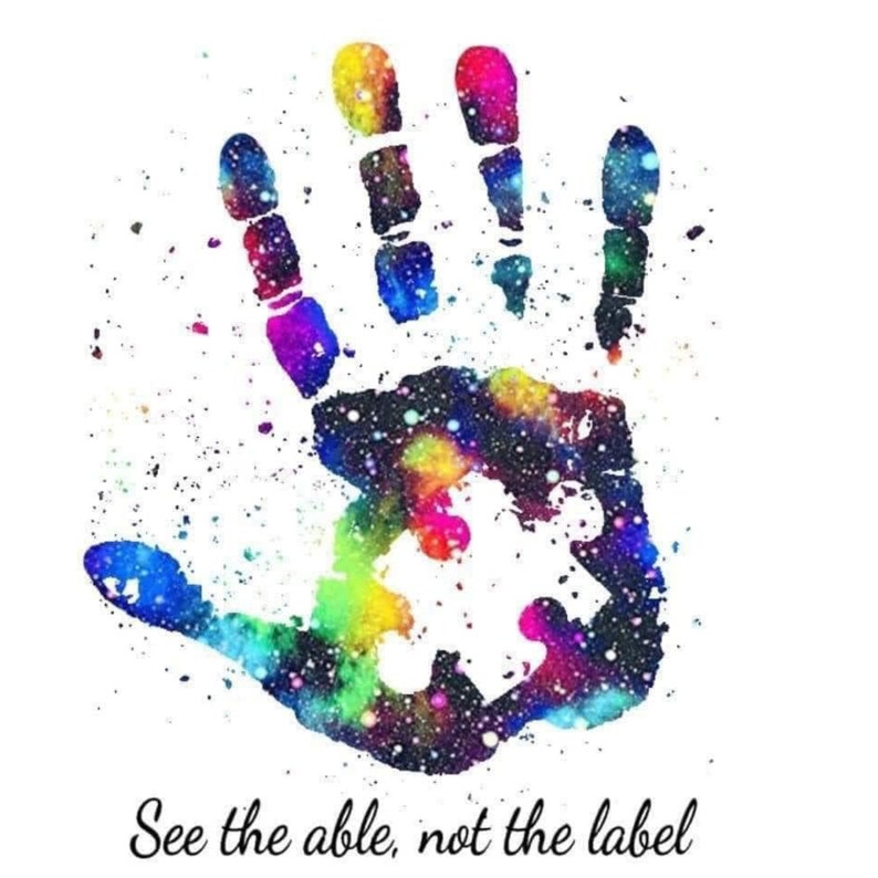 Autism See the Able Not the Label Handprint Ready to Press Sublimation ...