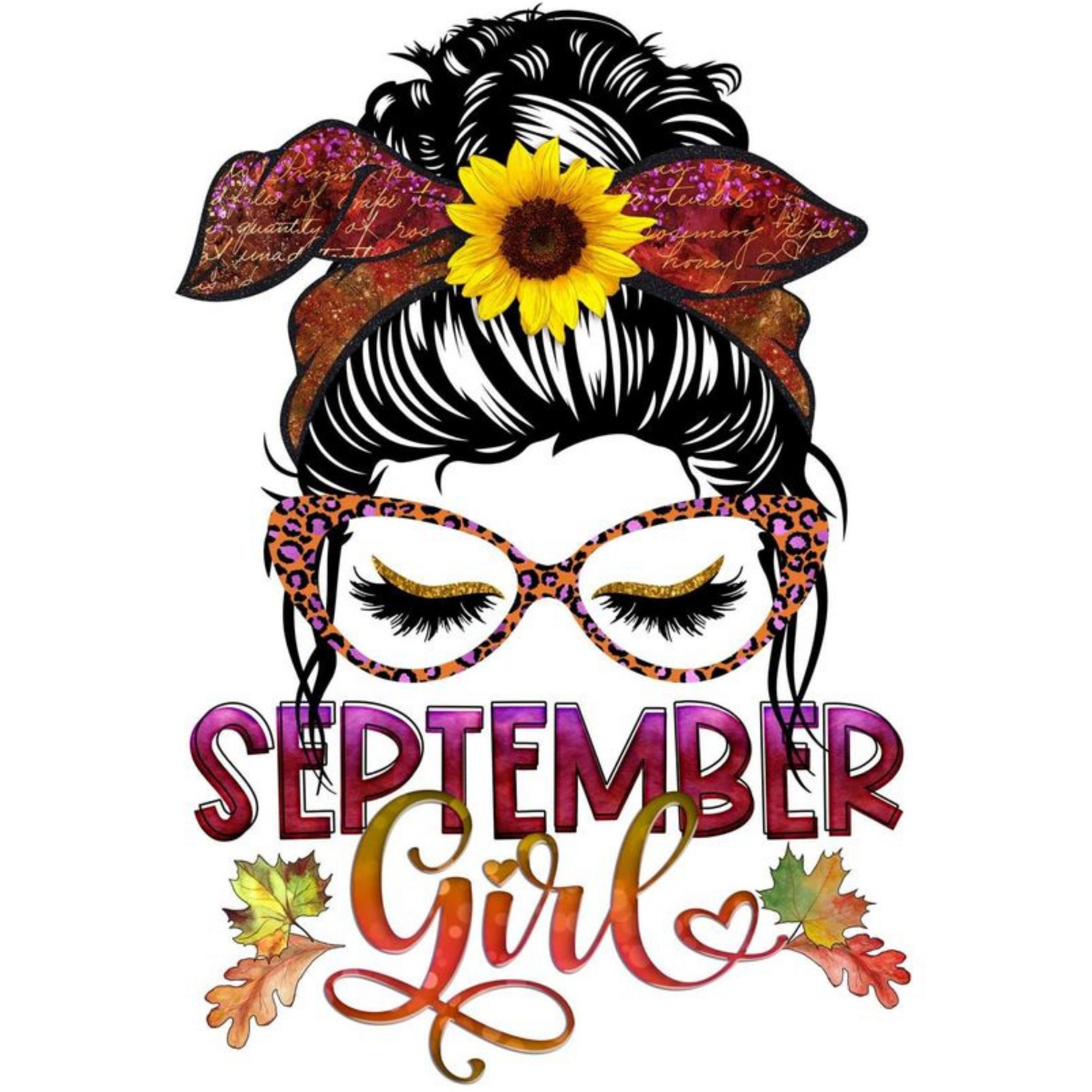 September Girl Sunflower Birthday Sublimation PNG Digital File - Etsy