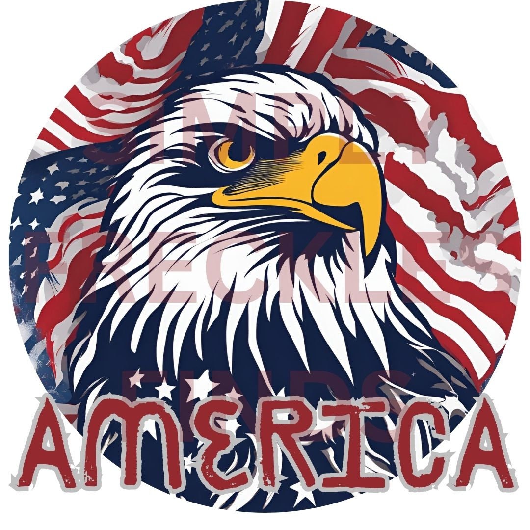 Eagle July 4th America Summer Stars Flag DTF Sublimation PNG Digital ...