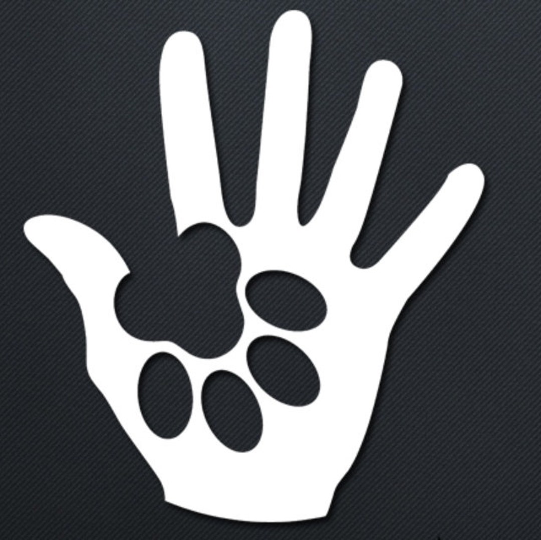Dog Paw in Human Hand Vinyl Decal Dog Lovers - Etsy