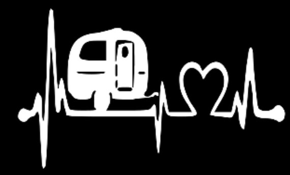 Heartbeat Camper Camping Customizable Vinyl Decal - Etsy