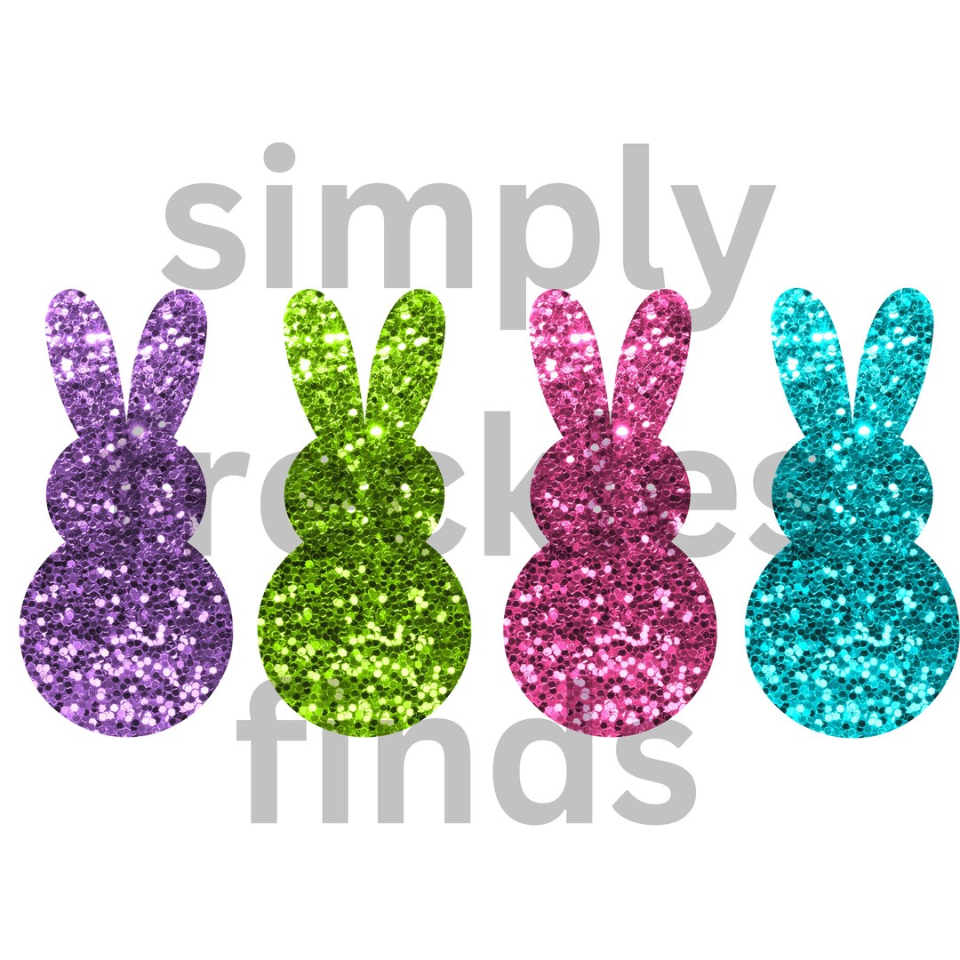 Bunnies Peeps Glitter Happy Easter PNG Digital - Etsy