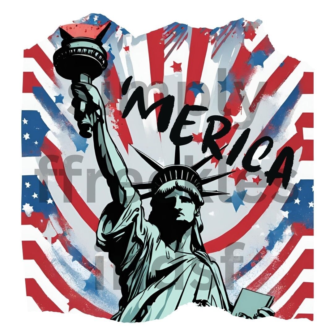 Statue of Liberty Red White and Blue Merica July 4th America Summer ...