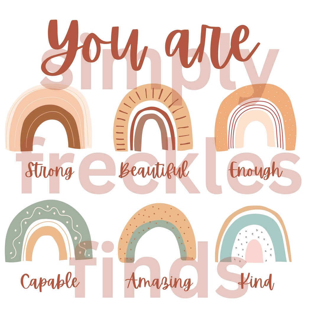 You Are Boho Rainbow Motivational Saying Positive Affirmation Mental ...