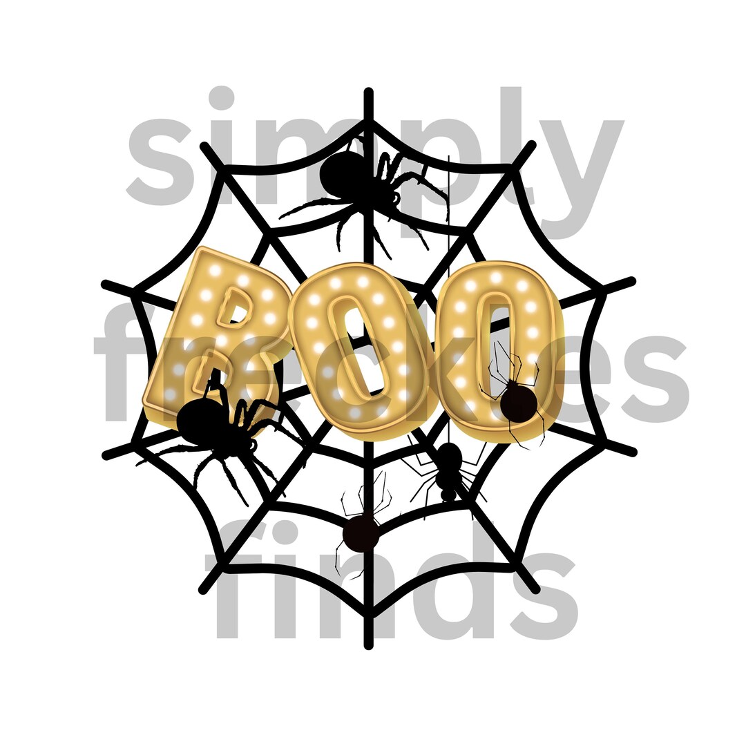 Boo Spooky Season Spider Web Spiders Autumn Halloween October Ready to ...