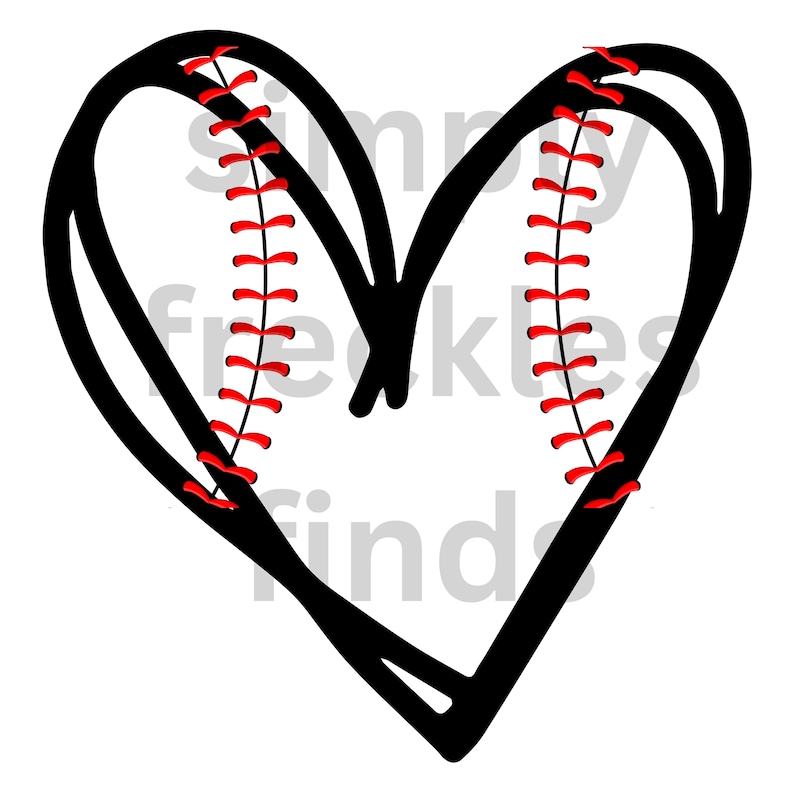 PNG Digital Baseball Heart DTF Digital Sublimation - Etsy