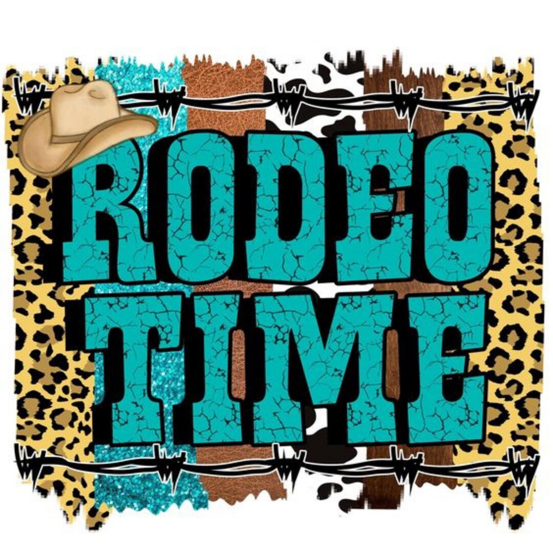 Rodeo Time Cow Cowboy Rustic Cheetah Sublimation PNG Digital File - Etsy