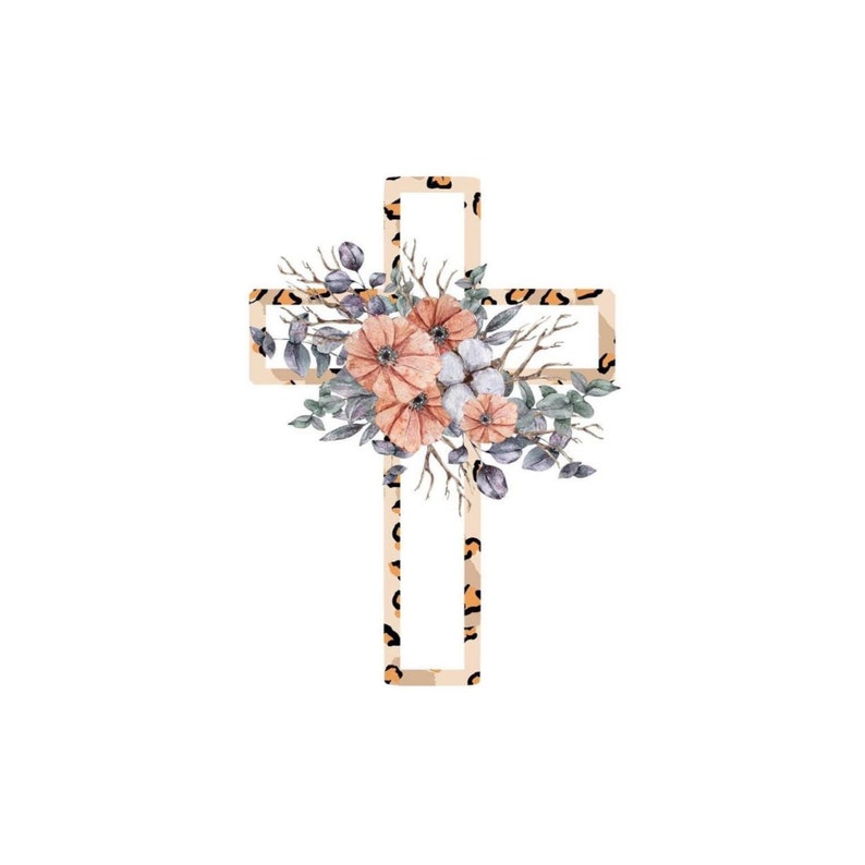 Cross Flowers Sublimation Digital File PNG - Etsy