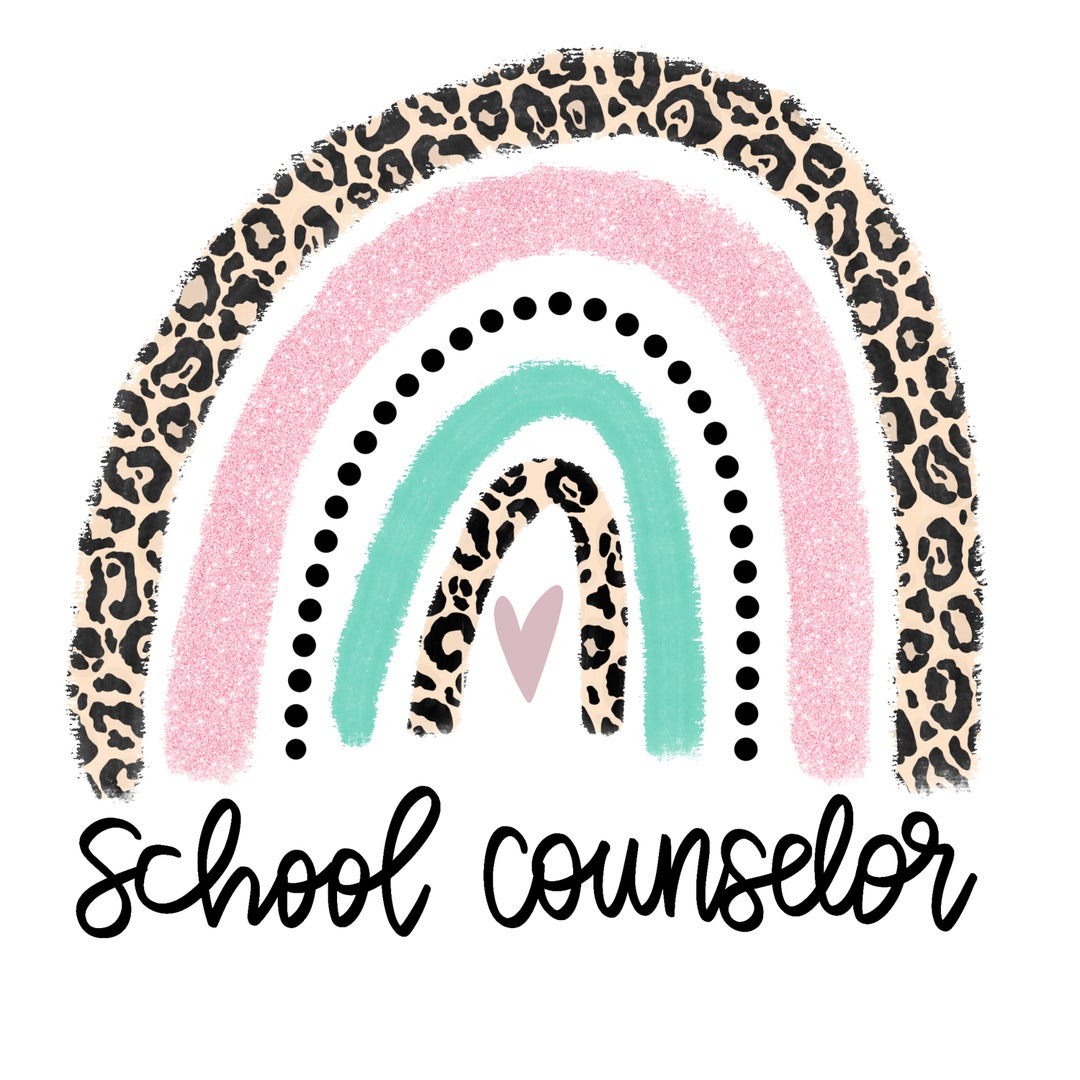 School Counselor Rainbow Cheetah Pastel School Ready to Press ...