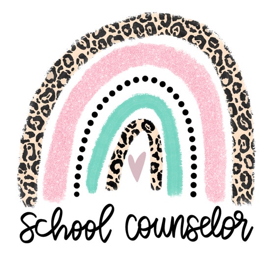 School Counselor Rainbow Cheetah Pastel School Ready to Press - Etsy