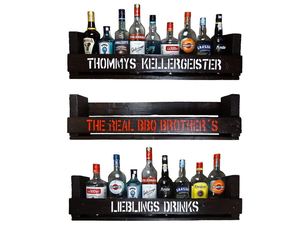 Your WISH TEXT Gin Shelf Ginbar Gin Bar Shelf Wine Shelf Wooden Wall ...