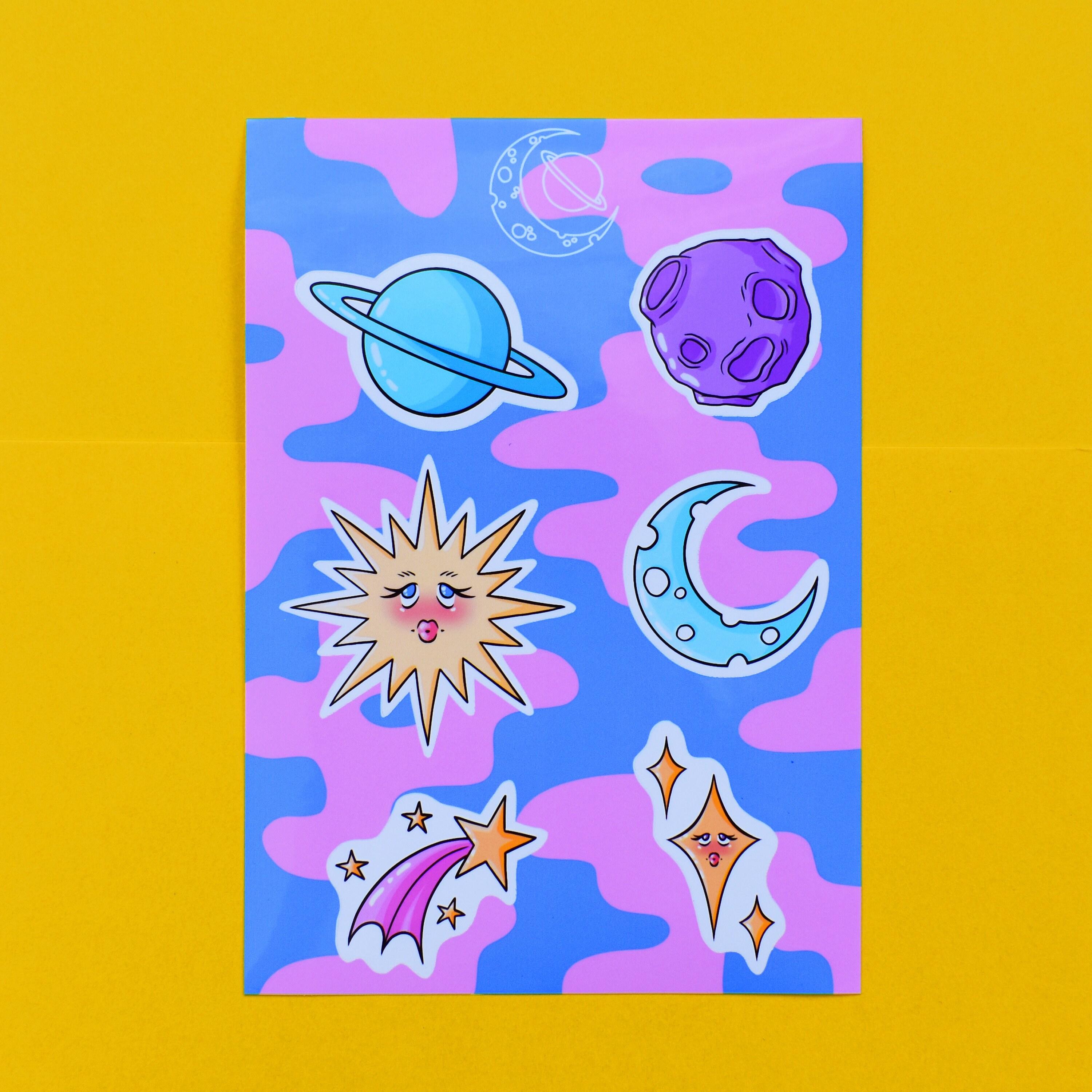 Space Themed Sticker Sheet | Etsy