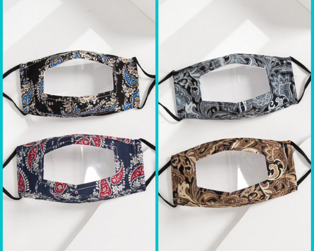 Paisley Clear Window Face Mask Free Shipping Smile Mask Teacher Mask ...