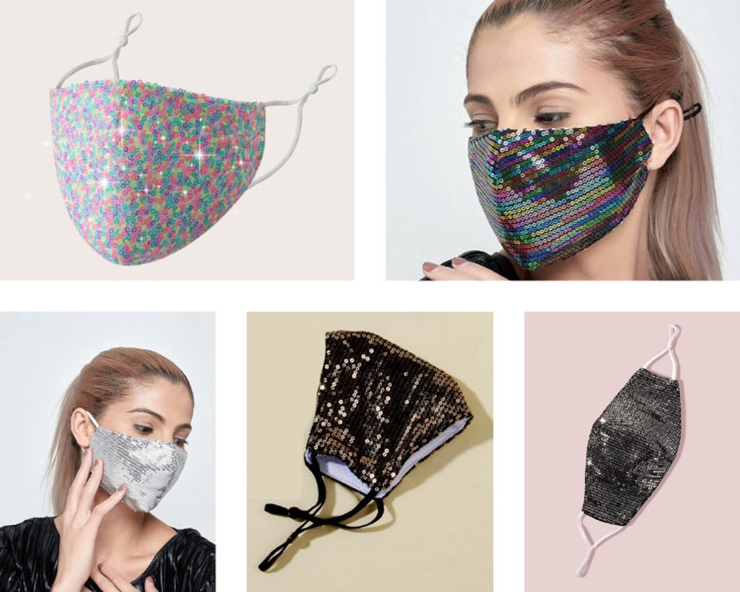 Sequin Face Mask Free Shipping Sparkle Face Mask Shimmer Face Mask Show ...