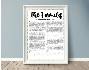 The Family A Proclamation to the World Cards-lds-printable - Etsy