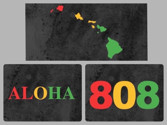 Reggae Colors Hawaiian Islands Car Decal Paper Stickers, Labels & Tags ...