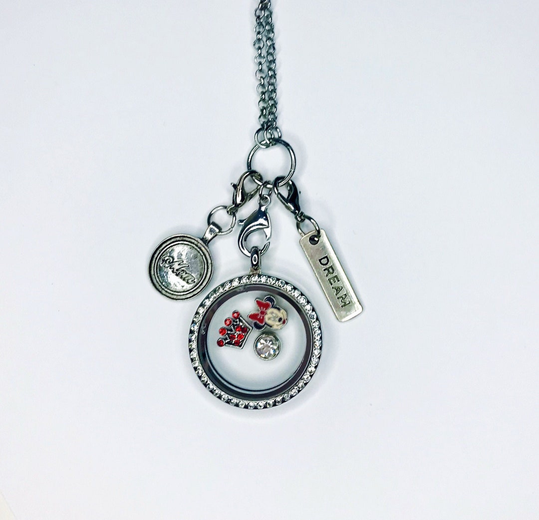 Disney Floating Locket, Minnie Mouse, Disney Jewelry, Custom - Etsy