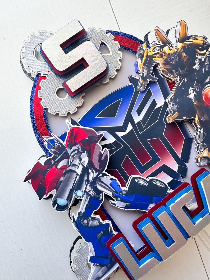Transformers Birthday Cake Topper: Bumble Bee & Optimus Prime - Etsy