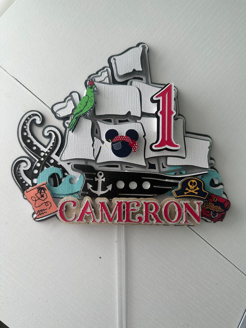 Pirate Birthday Pirate Cake Topper Pirate Boat Topper - Etsy