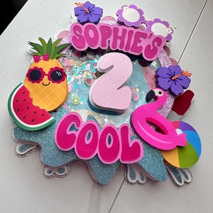Pool Party Cake Topper, Summer Cake Topper, Beach Cake Topper,cool Five ...