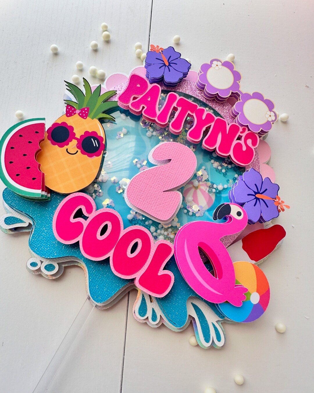 Pool Party Cake Topper, Summer Cake Topper, Beach Cake Topper, - Etsy