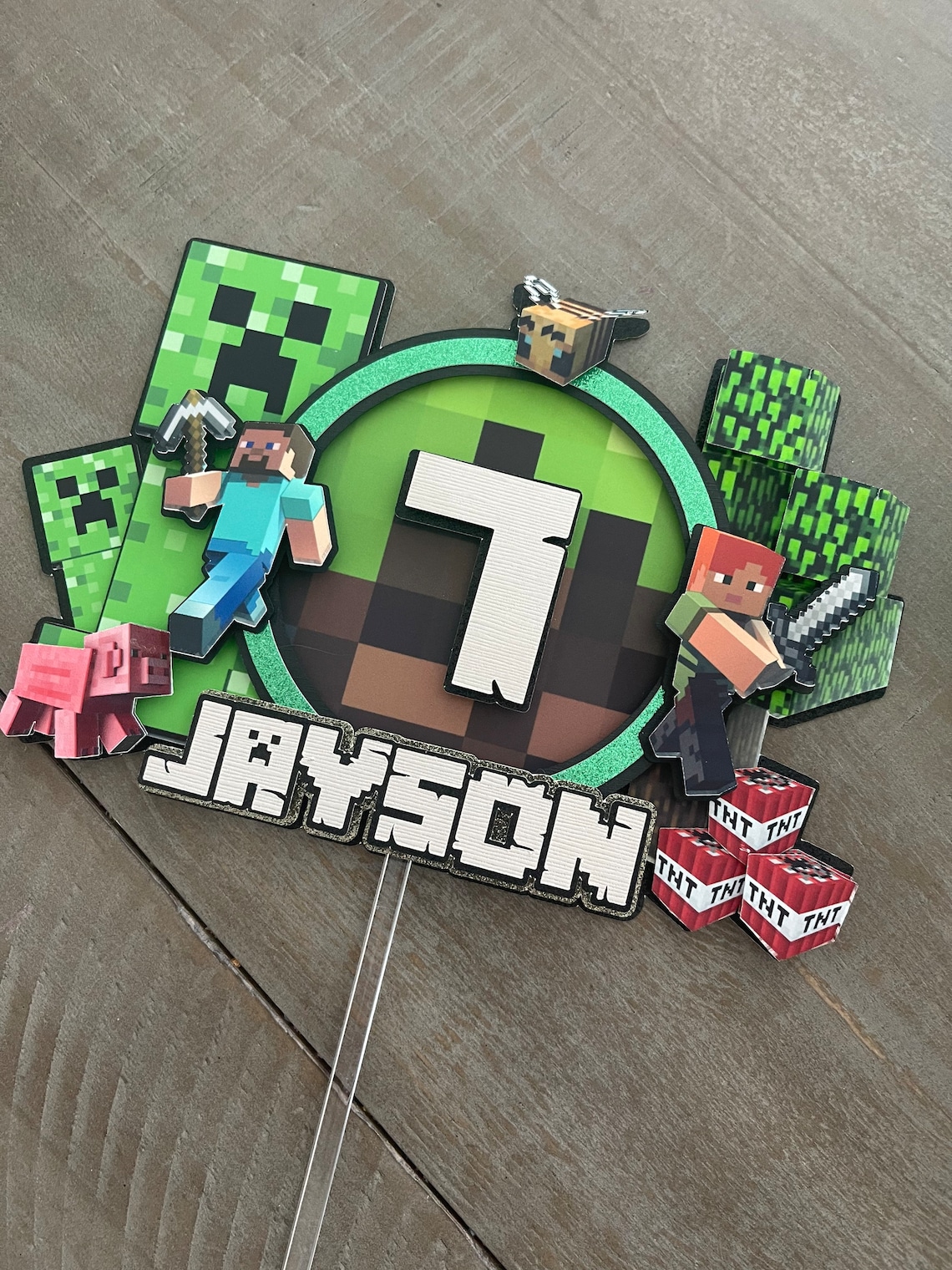 Minecraft Topper Minecraft Party Minecraft Cake Decoration - Etsy
