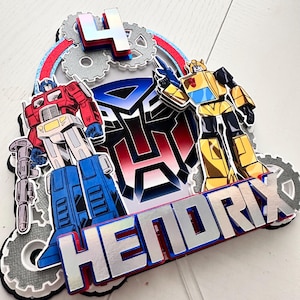 Transformers Birthday Cake Topper: Bumble Bee & Optimus Prime - Etsy