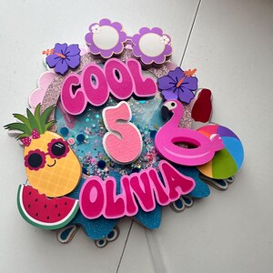 Pool Party Cake Topper, Summer Cake Topper, Beach Cake Topper,cool Five ...