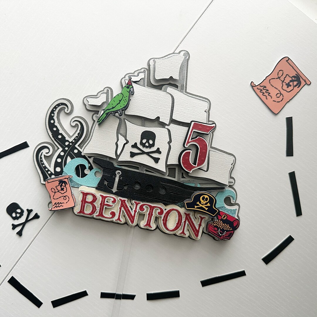 Pirate Birthday, Pirate Cake Topper, Pirate Boat Topper - Etsy