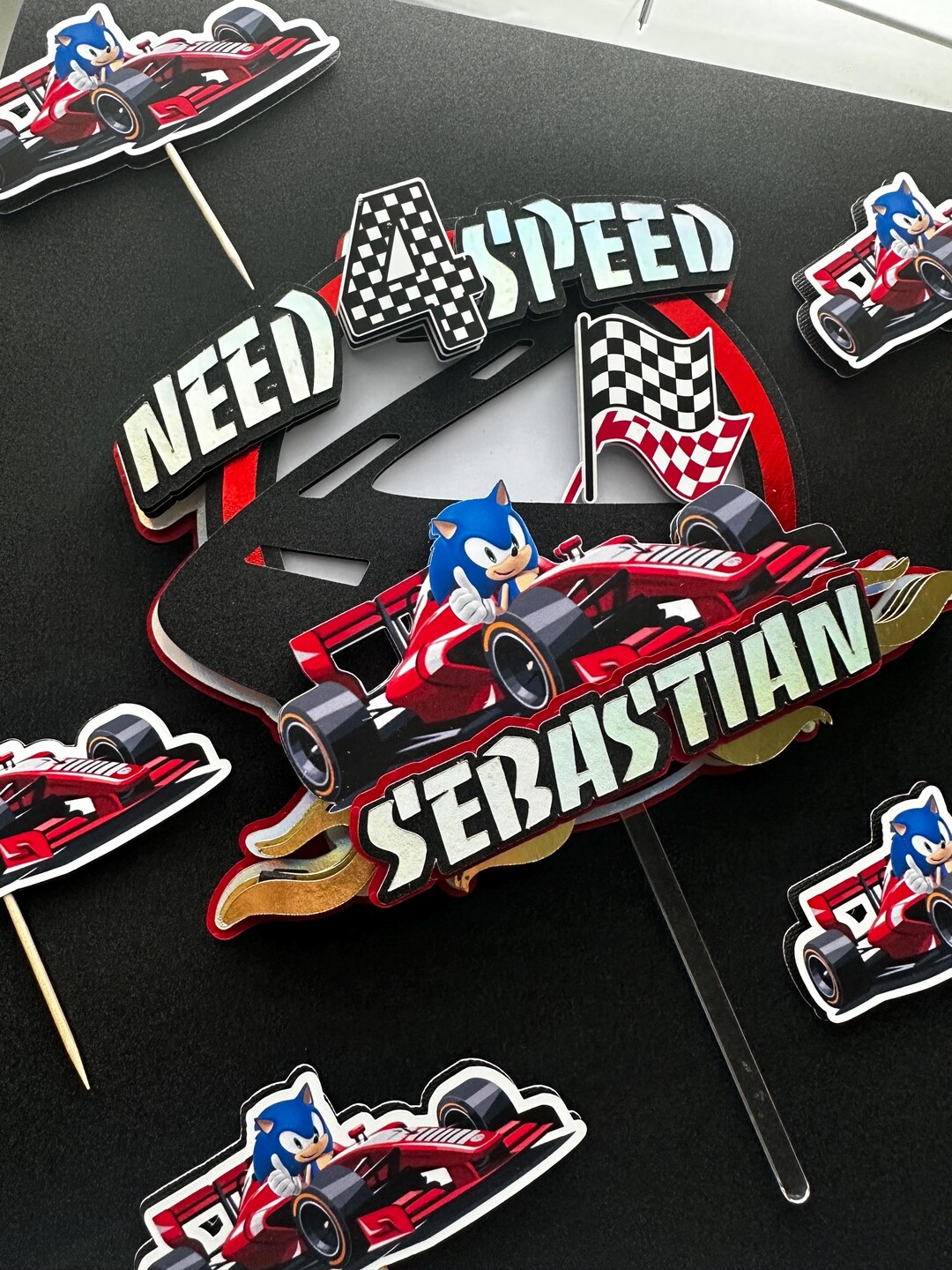 Two Fast Topper, Race Car , Fast Five Topper, Race Car Birthday, Sonic ...