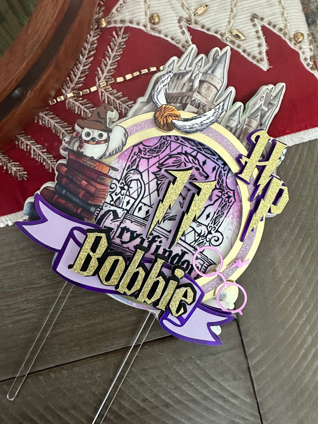 Girly Harry Potter Birthday Cake Topper, Custom Name - Etsy