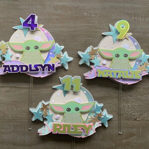 Baby Yoda Cake Topper Girly Baby Yoda Baby Yoda Theme Star - Etsy
