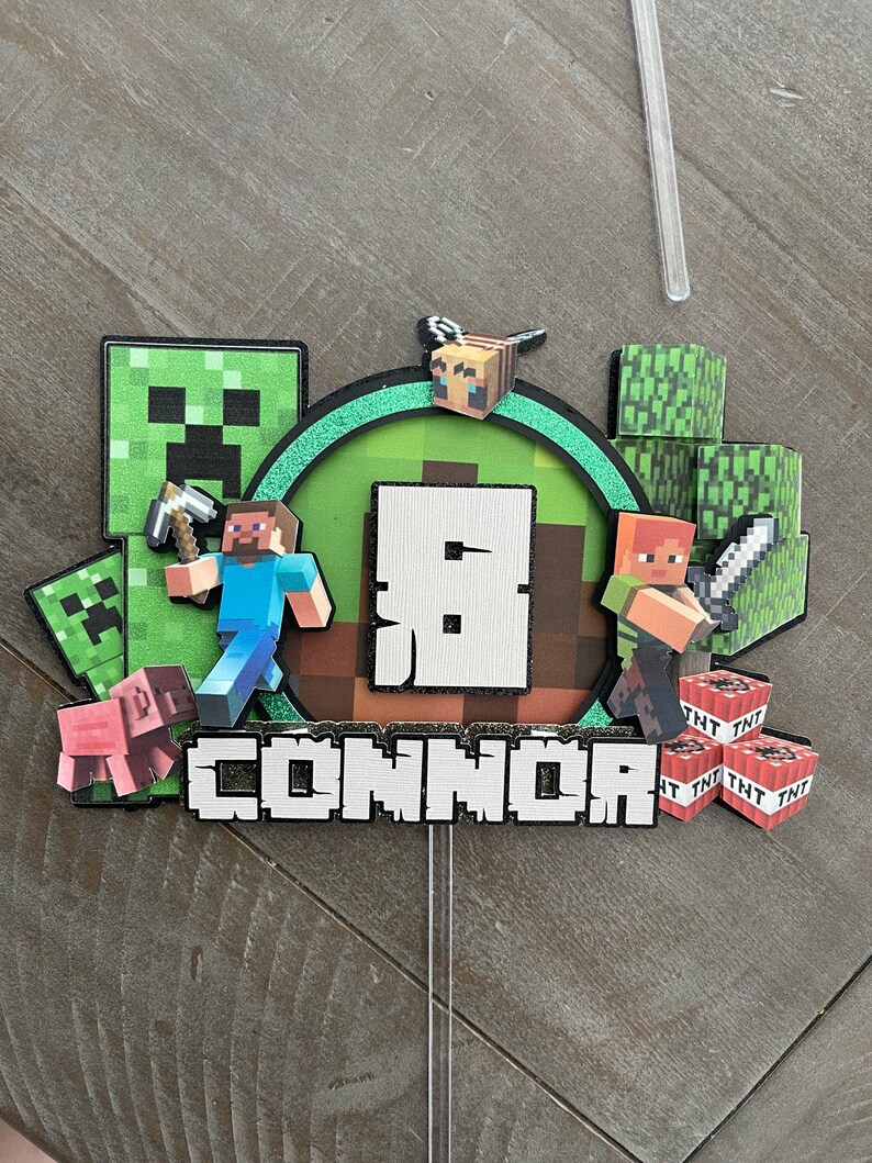 Minecraft Topper Minecraft Party Minecraft Cake Decoration - Etsy