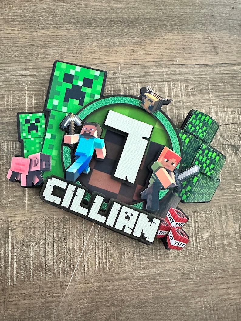 Minecraft Topper Minecraft Party Minecraft Cake Decoration - Etsy
