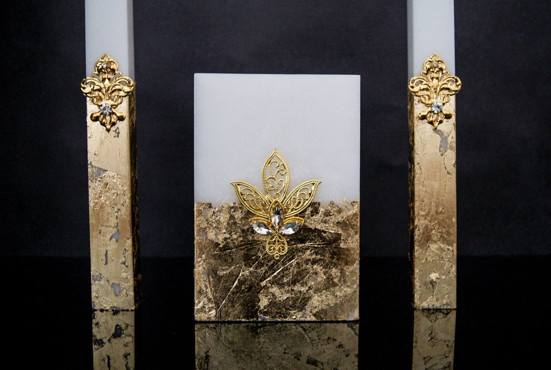 Gold Unity Candle Set for Wedding - Etsy