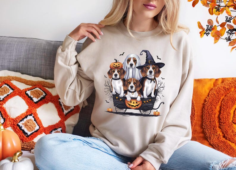 Beagle Ghost Dog PNG, Spooky Dog Sweatshirt Png, Halloween Dog Png ...