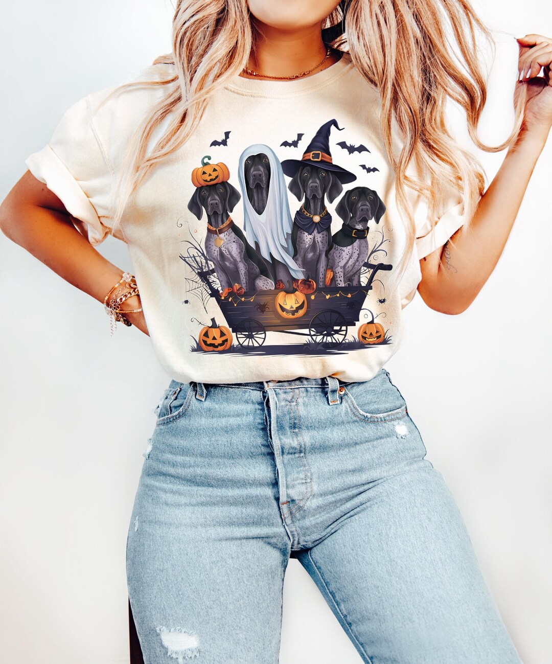 German Shorthaired Pointer Ghost Dog PNG, Spooky Dog Sweatshirt Png ...