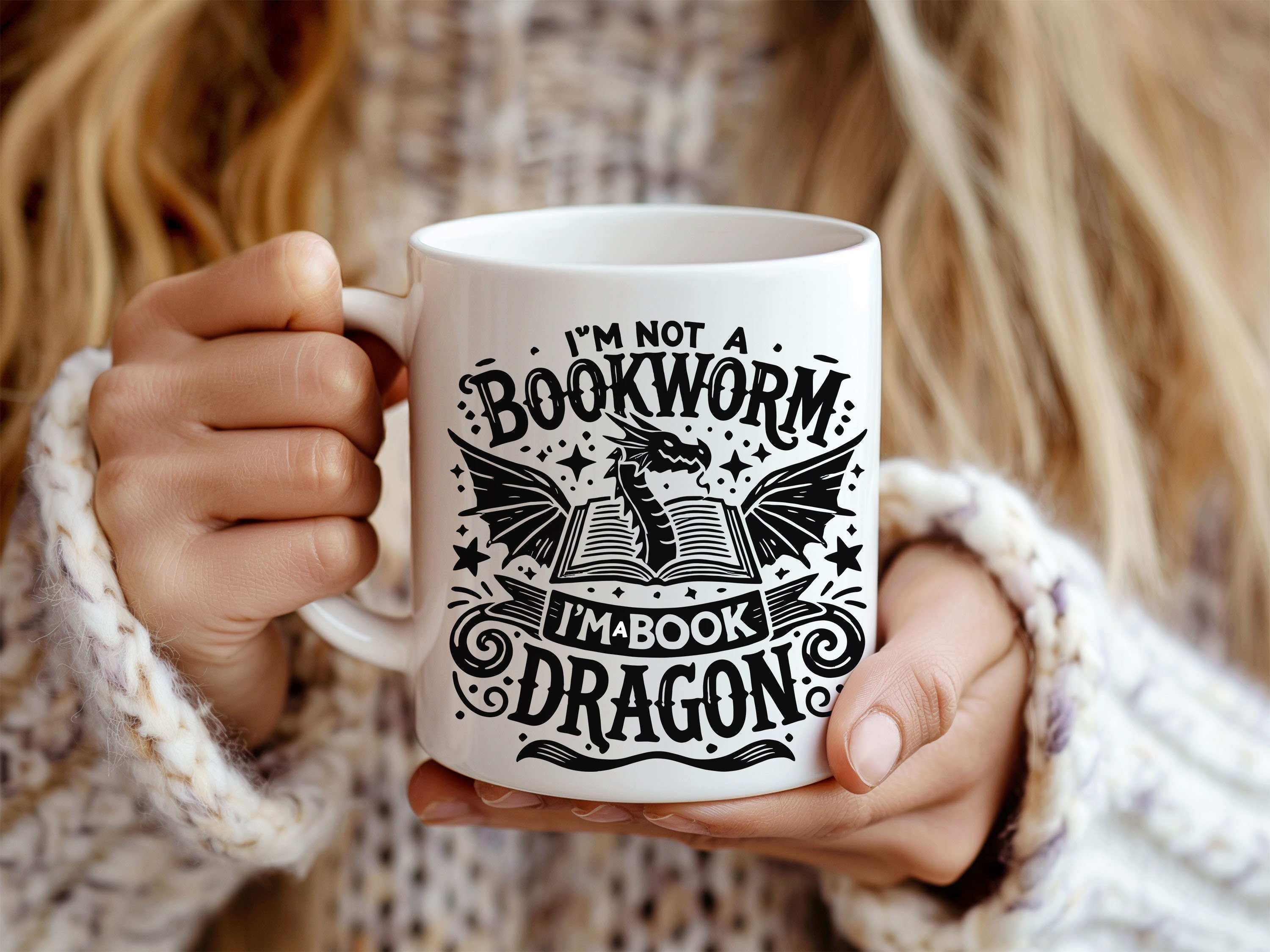 I'm Not a Bookworm I'm a Book Dragon SVG, Reading Week Svg, Book Quote ...