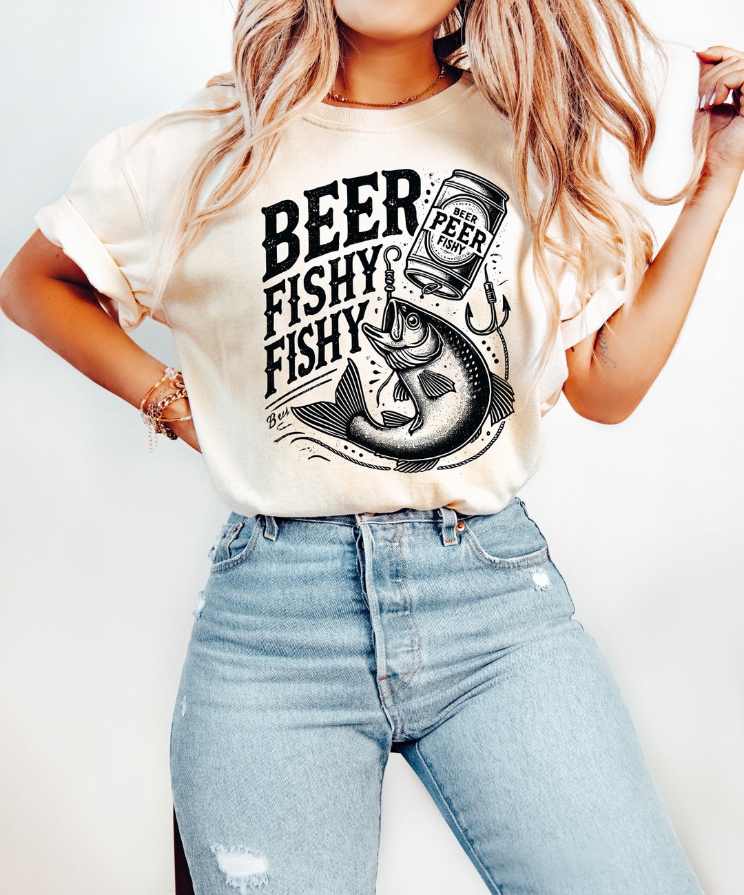 Beer Fishing Svg, Humor Angling Shirt, Punny Gag Meme Fisherman Loose ...