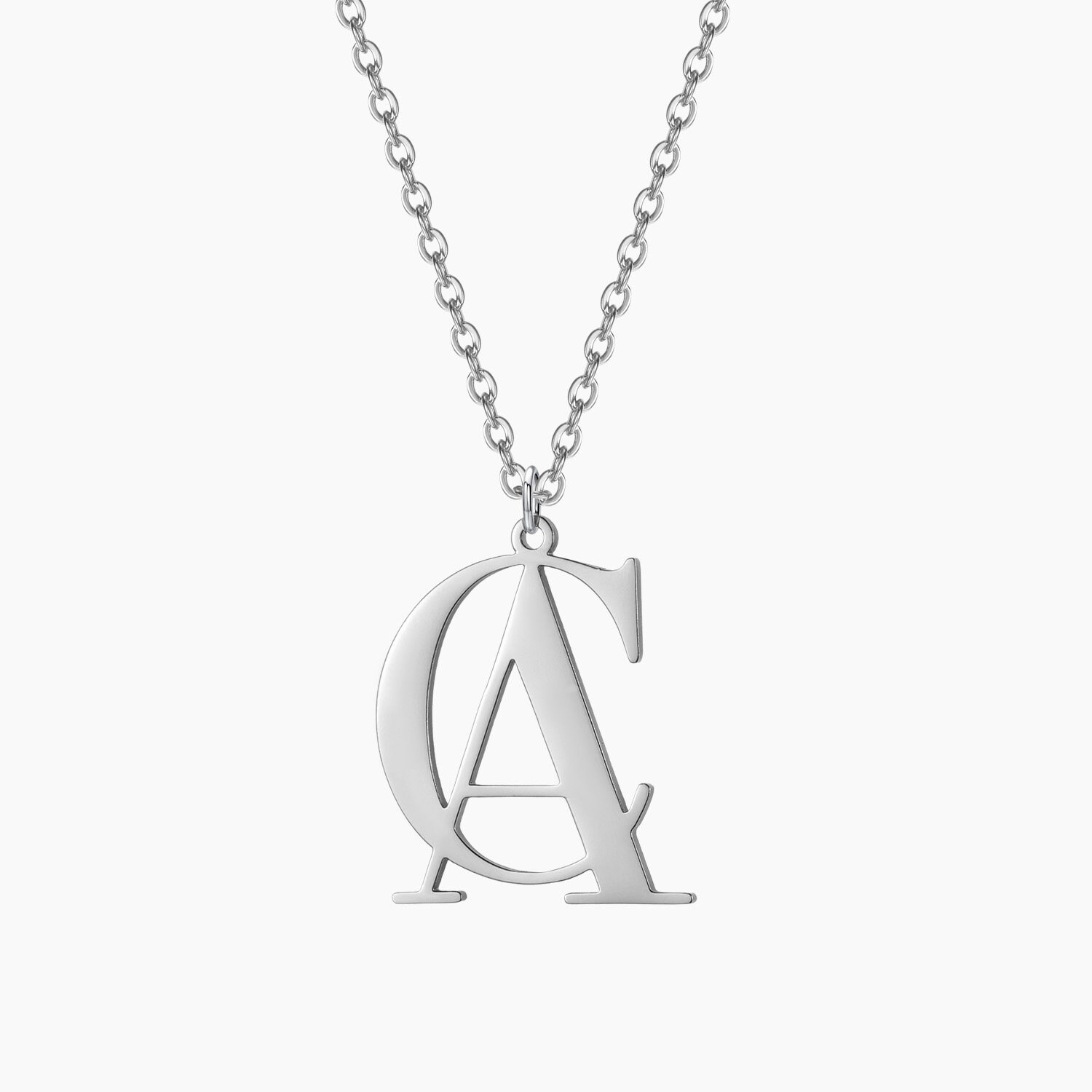 Double Initial Necklace Custom Two Letter Necklace Two - Etsy