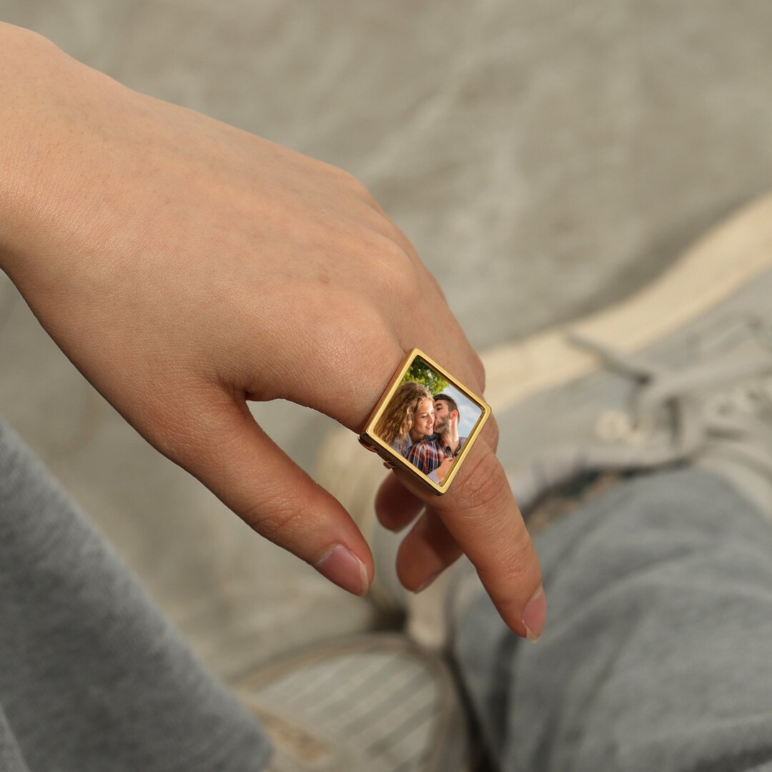 Personalized Photo Ring Memorial Photo Ring Personalized - Etsy