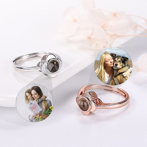 PERIMADE Custom Photo Projection Ring Personalized Tulip - Etsy