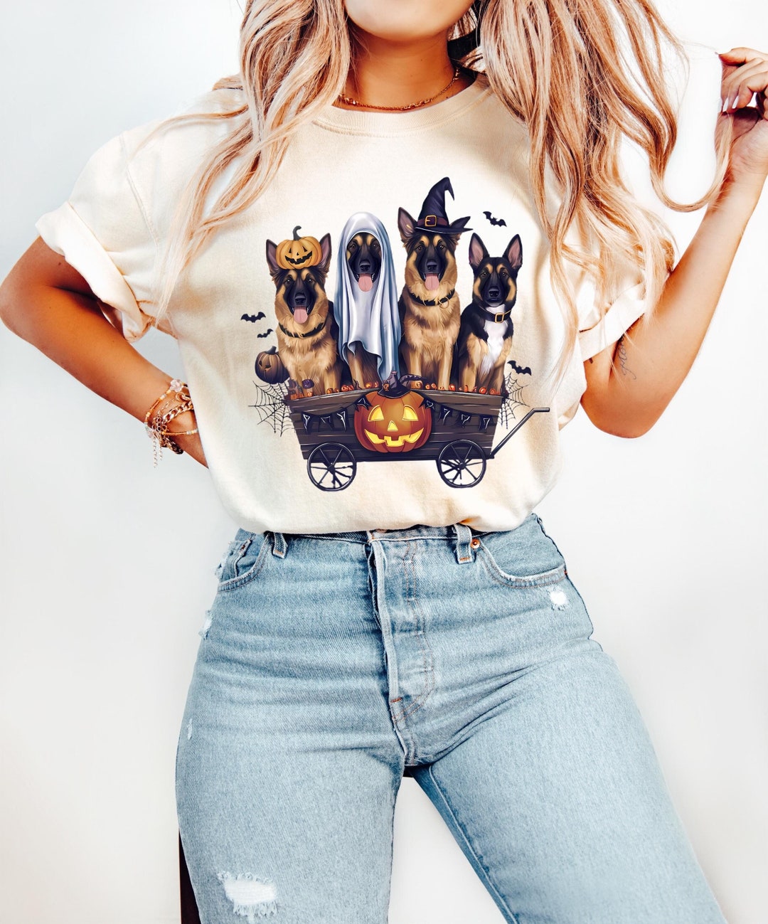 German Shepherd Ghost Dog PNG, Spooky Dog Sweatshirt Png, Halloween Dog ...