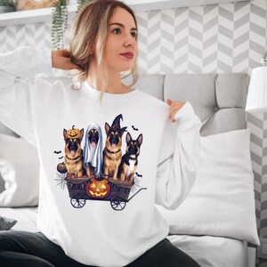 German Shepherd Ghost Dog PNG, Spooky Dog Sweatshirt Png, Halloween Dog ...
