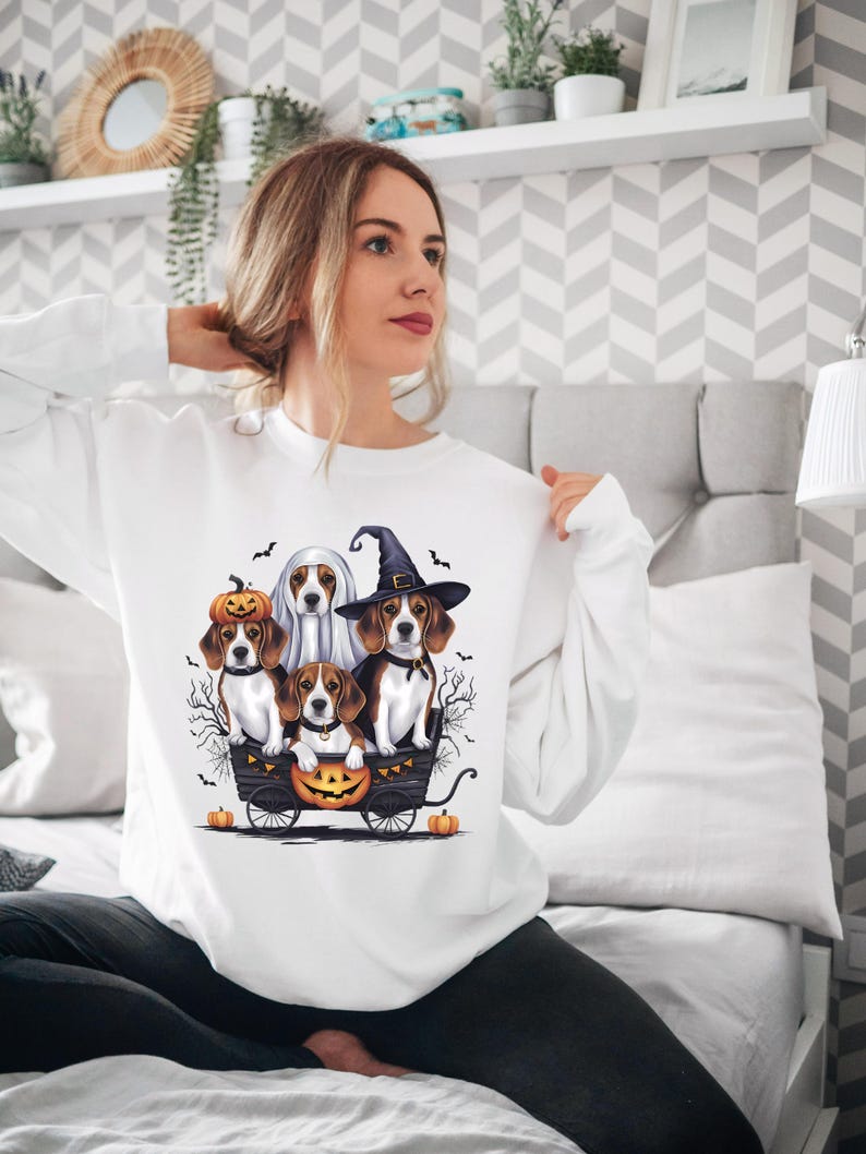 Beagle Ghost Dog PNG, Spooky Dog Sweatshirt Png, Halloween Dog Png ...