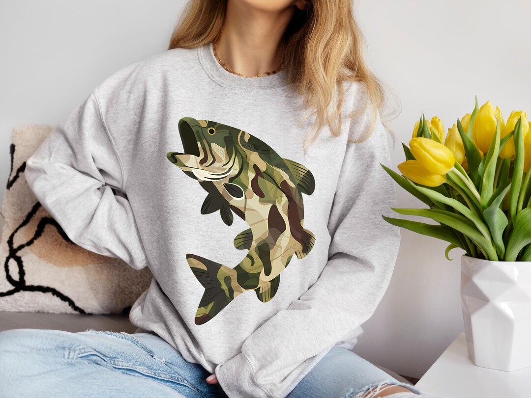 Old School Camo Fish Png, Bass Fishing Png Sublimation Design Download ...