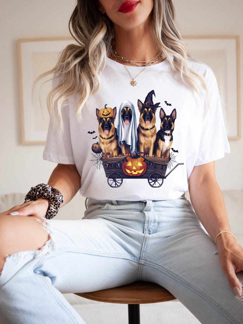 German Shepherd Ghost Dog PNG, Spooky Dog Sweatshirt Png, Halloween Dog ...