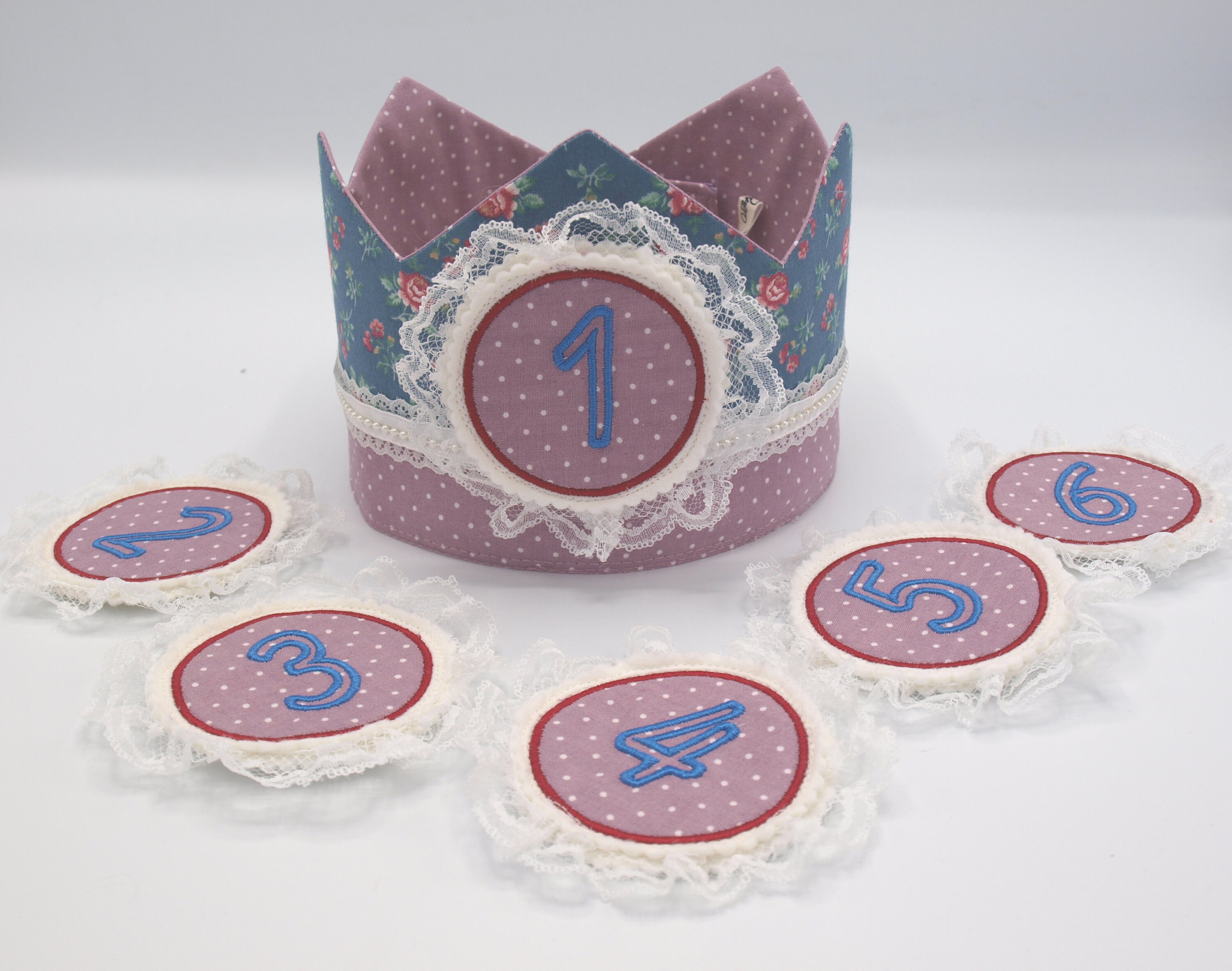 Corona de cumpleaños con números cambiantes 1-6 años y bolsa | Etsy